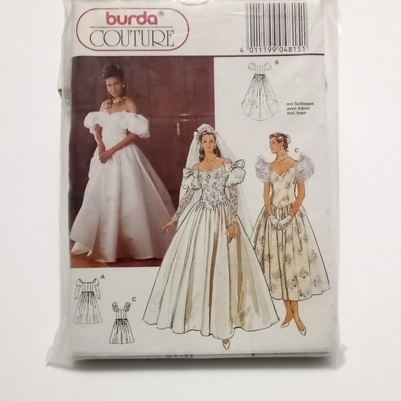 Burda | Dresses | Burda Couture Wedding Dress Pattern New Burda 485 ...